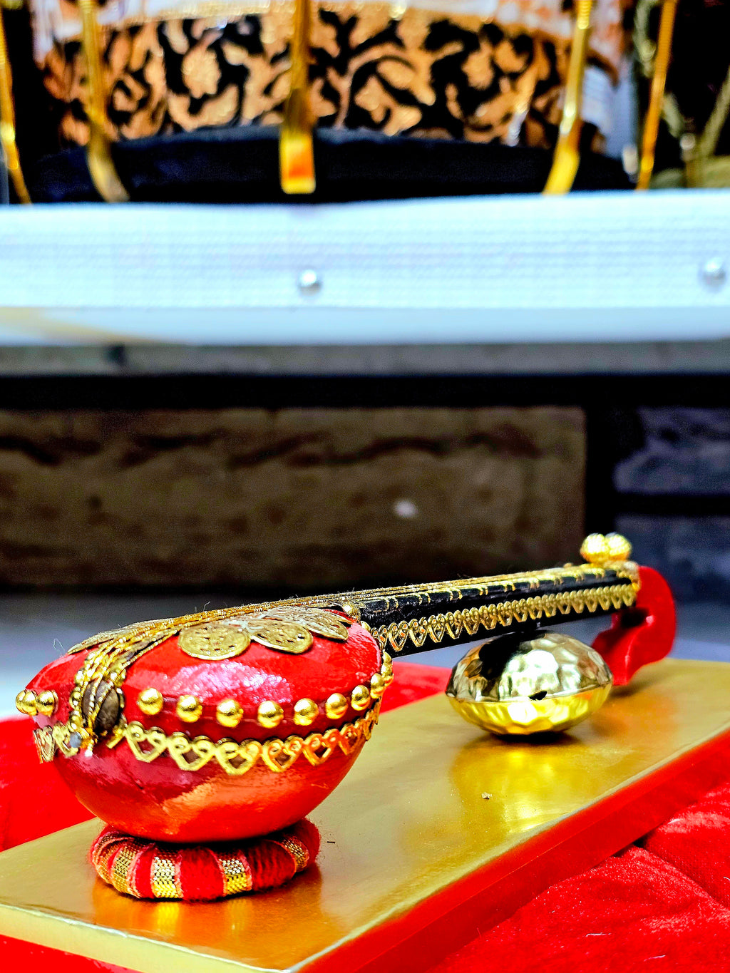 Sitar Serenity: Mini Sitar for Display and Decoration – Sangeet Store