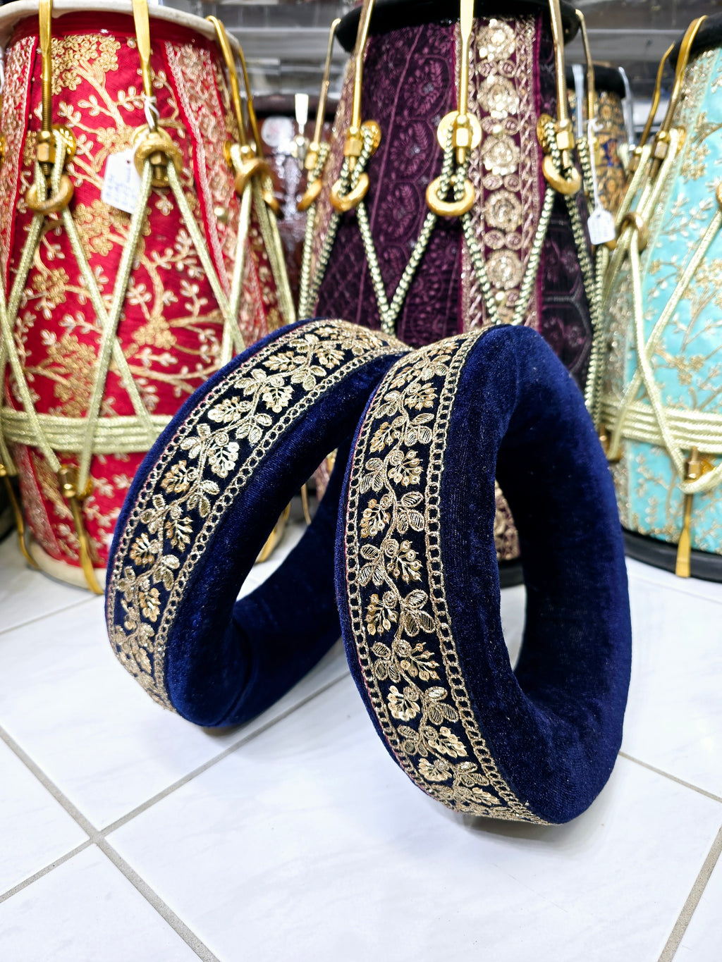 Royal Azure Gold Tabla Ring & Cover Set – Sangeet Store