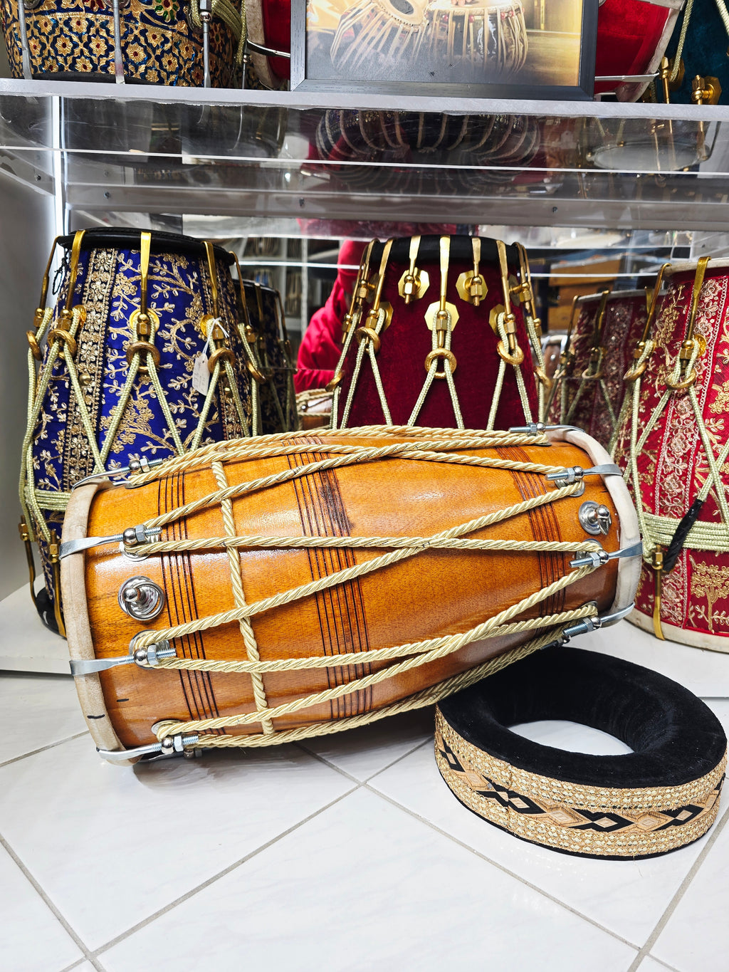 Prakriti Naad™ Red Sheesham Dholak — Minor Filled-In Cosmetic Crack ...