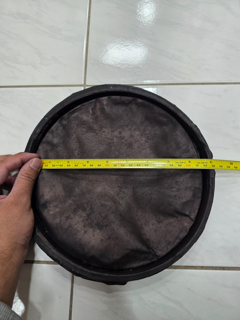 Black Chetram Concert Quality 8.5" Dholak Bass Skin + Black Chetram Co ...